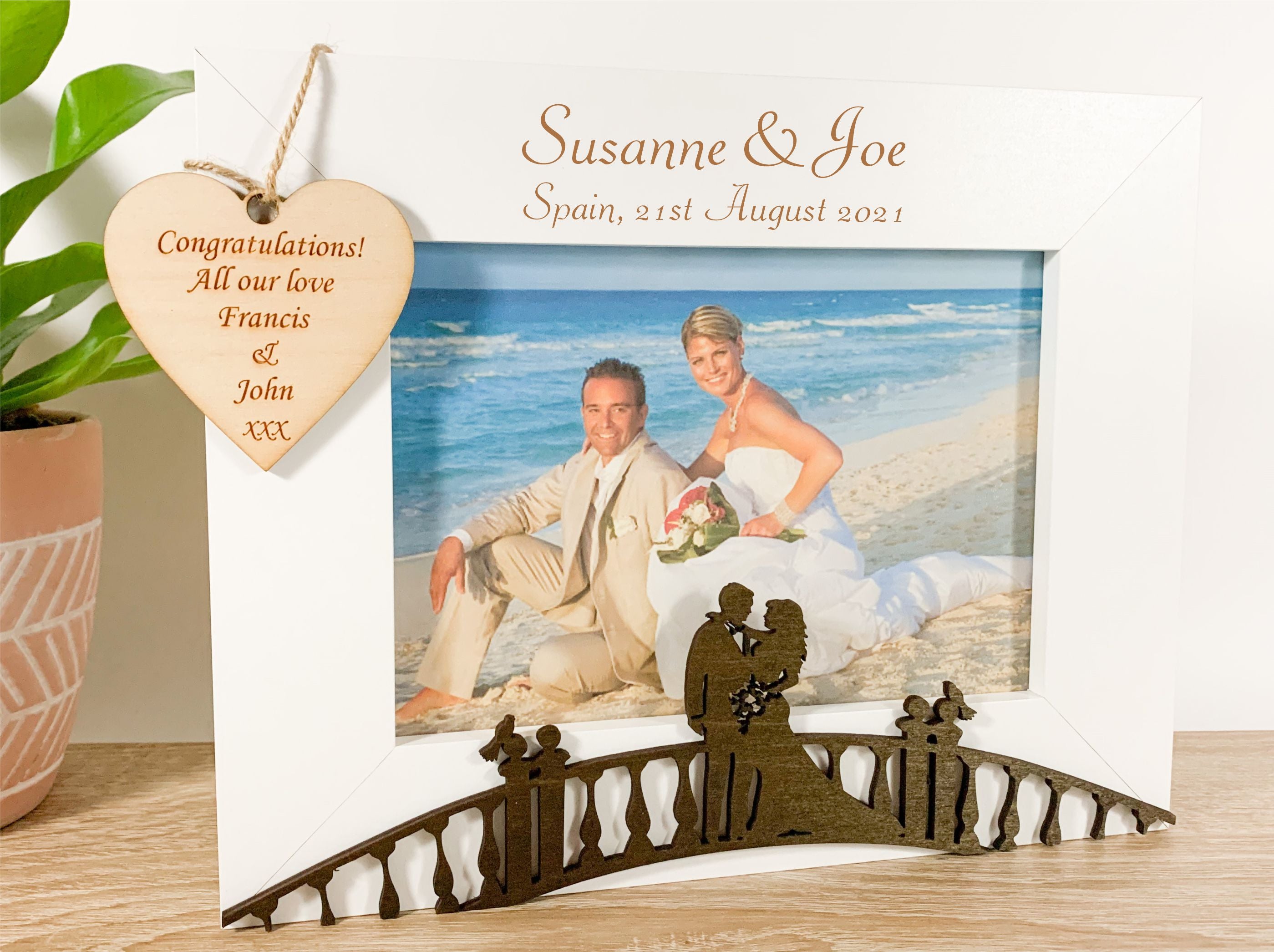 Personalised Wedding Bride and Groom Photo Frame Gift - Next Day Delivery